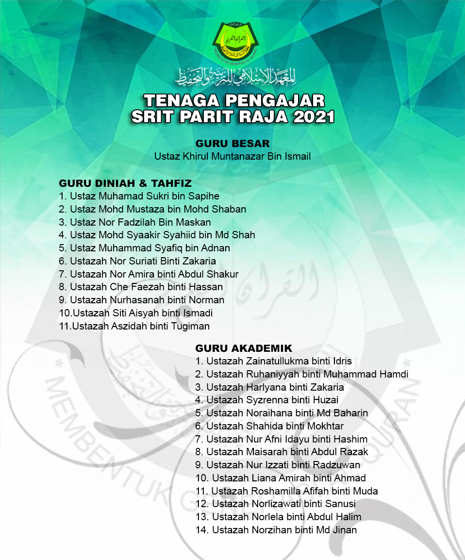 TENAGA PENGAJAR PARIT RAJA